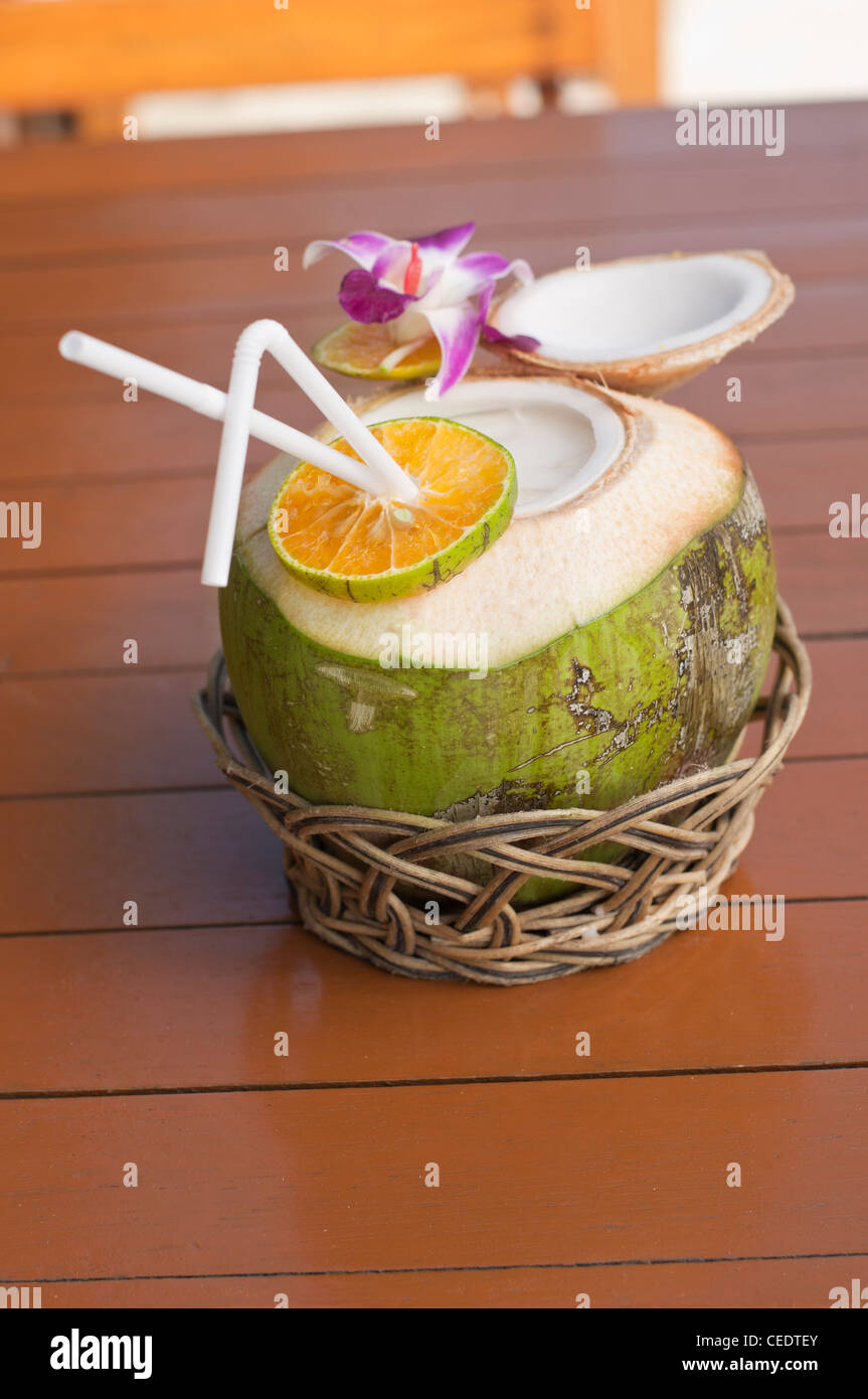 Thailand, Phuket, coconut cocktail Stock Photo - Alamy