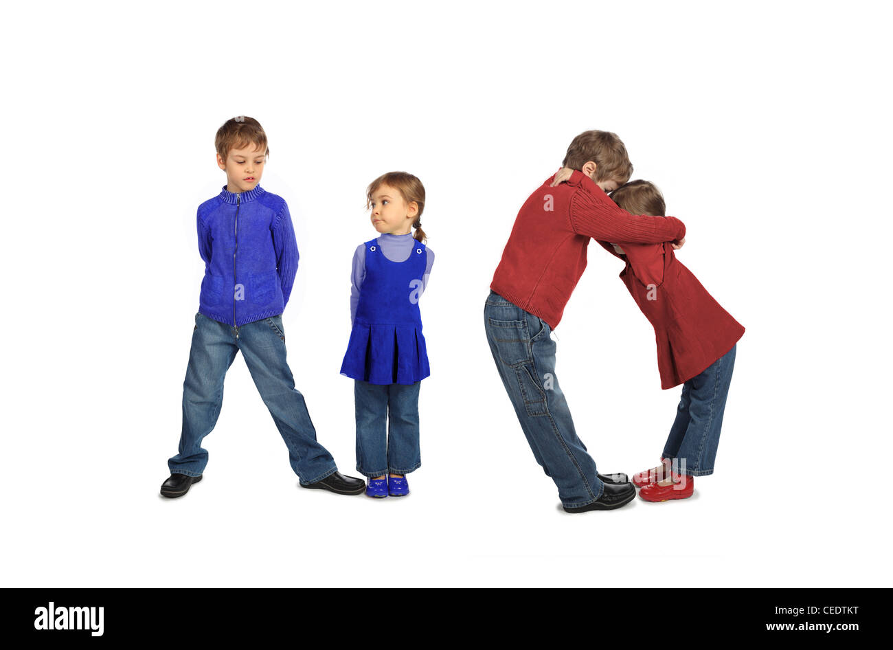 boy and girl making word NO, collage Stock Photo - Alamy