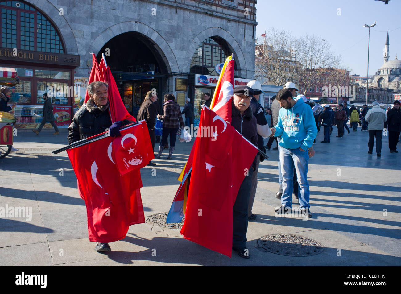 people with turkish flags, Istanbul, Turkey Stock Photo - Alamy