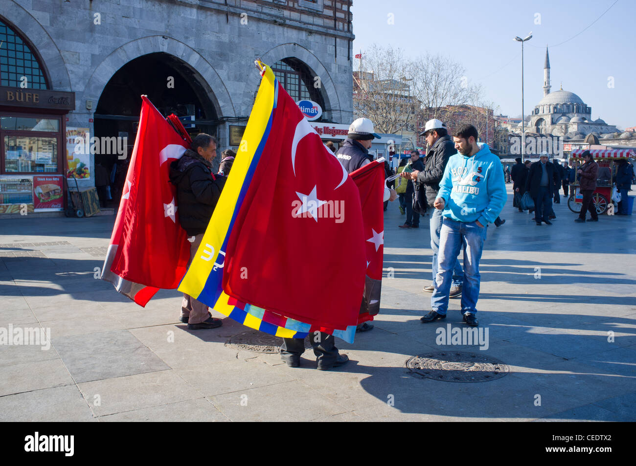 people with turkish flags, Istanbul, Turkey Stock Photo - Alamy
