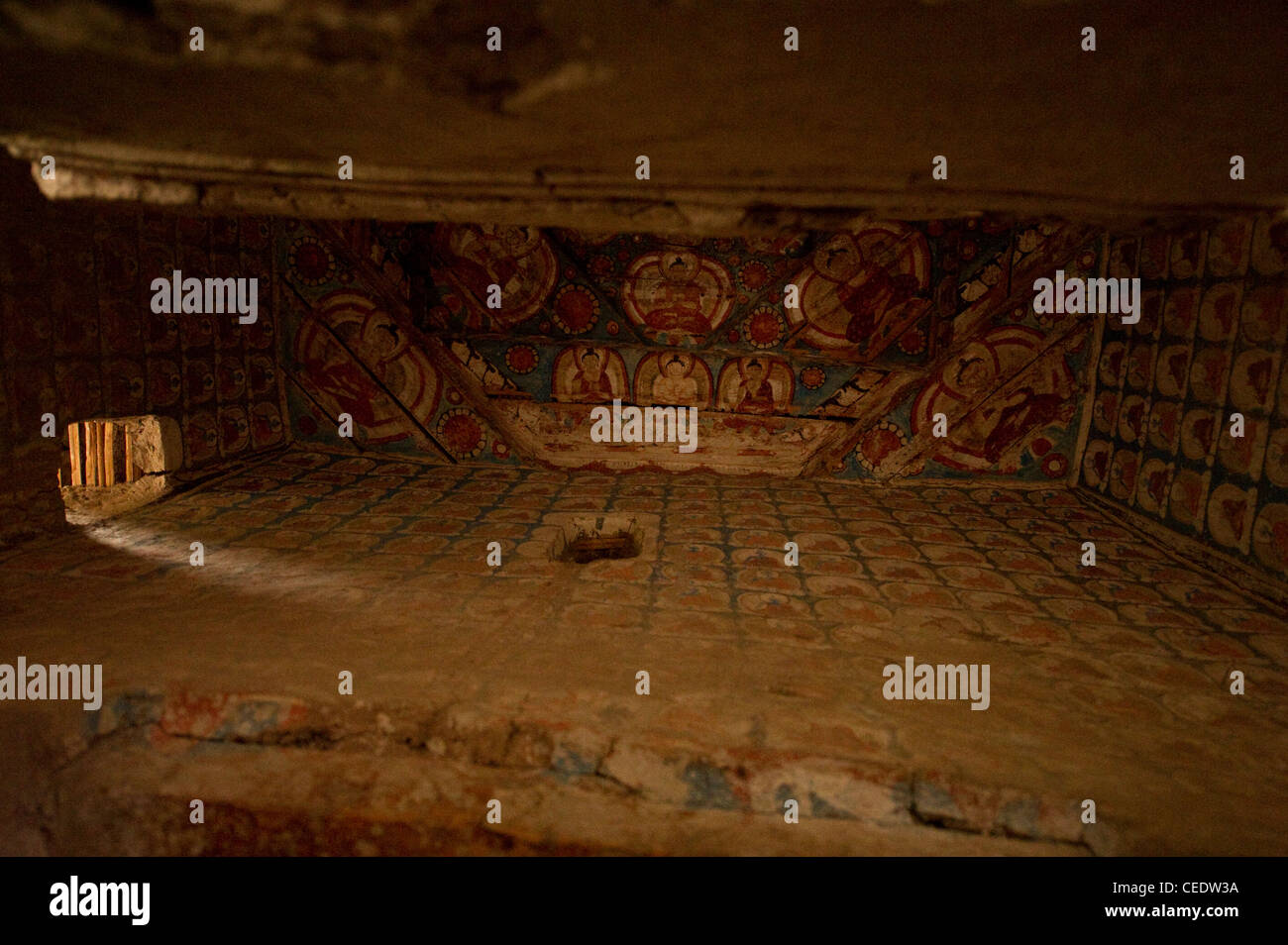 10th century murals of the ancient Alchi Monastery in a village beyond ...
