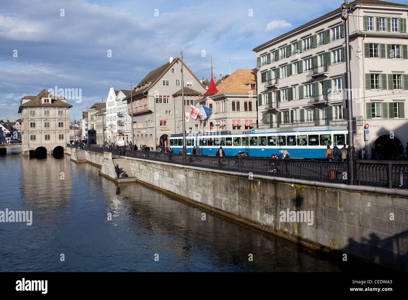 Limmat River, old town, houses, Zürich, Switzerland Stock Photo - Alamy