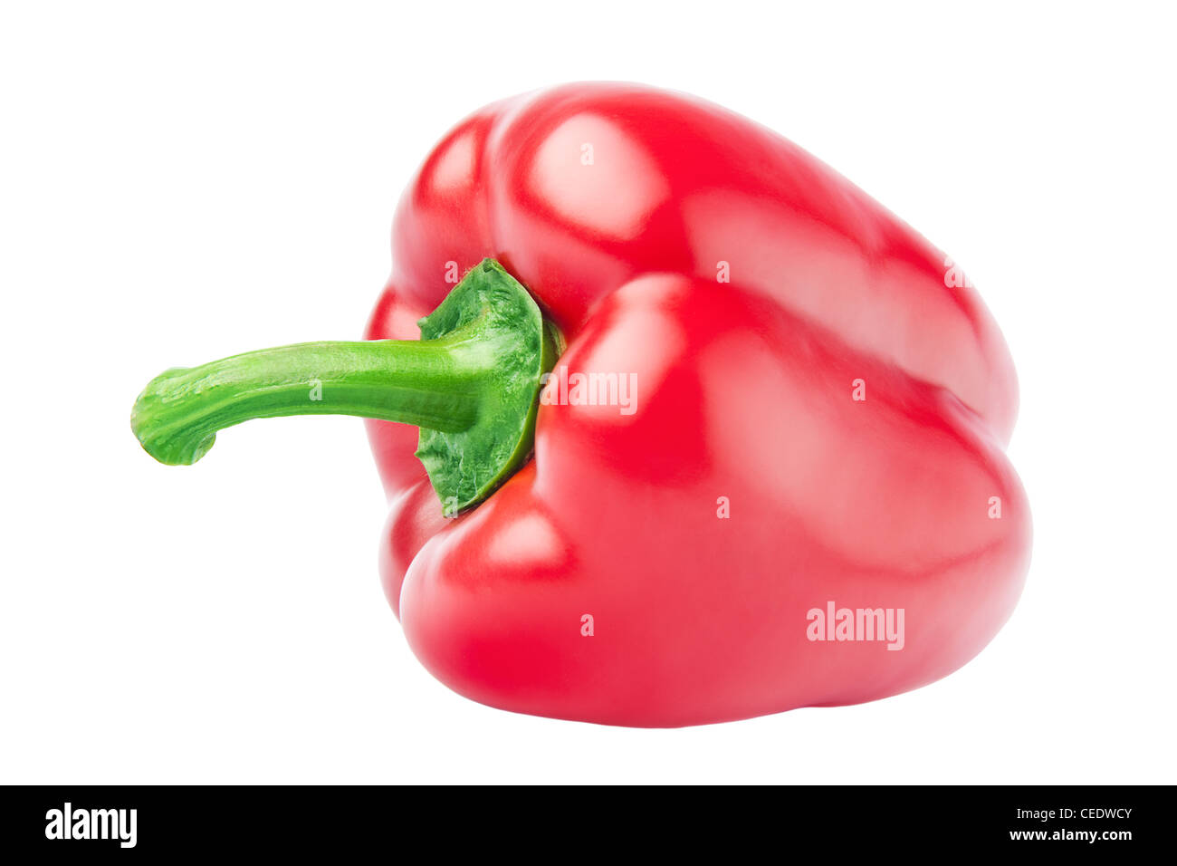 Red bell pepper, fresh, shiny and juicy, isolated on white background ...