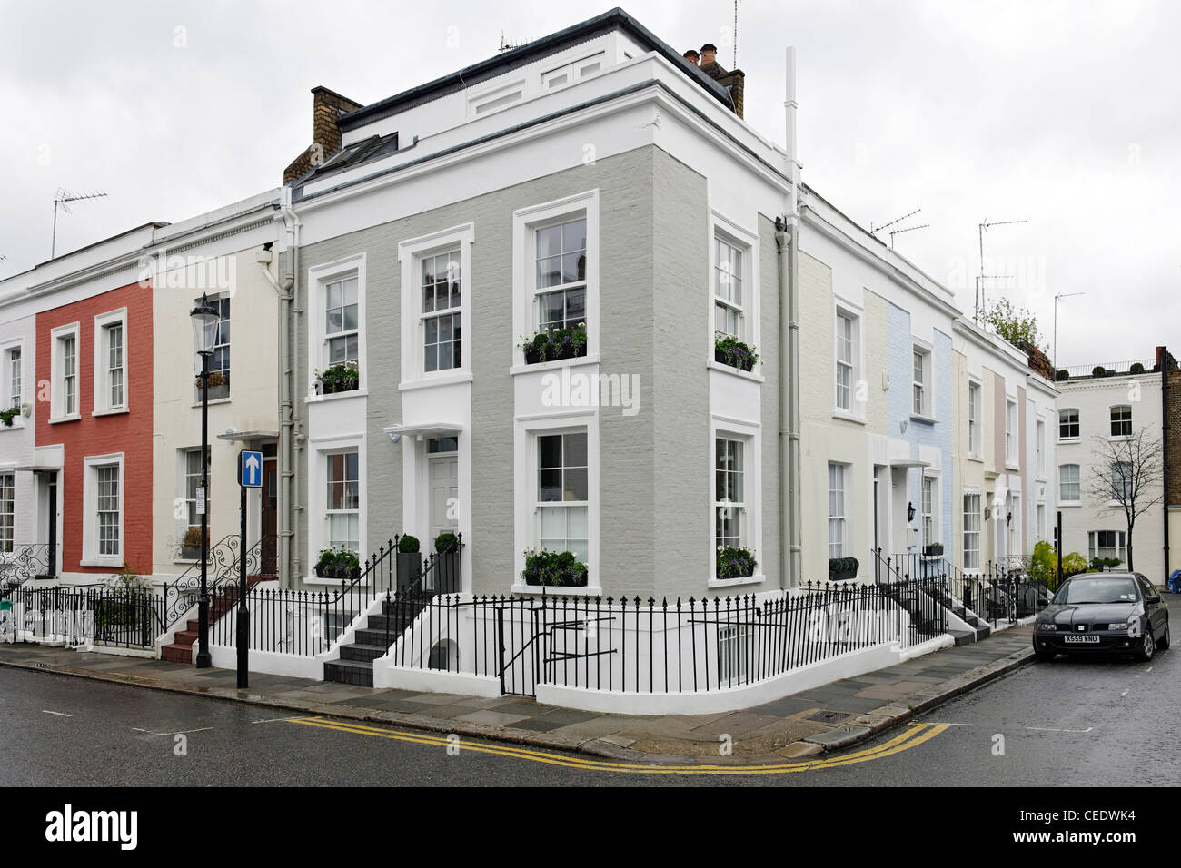 Single-family homes, residential area, Hillgate Place, Kensington, City ...