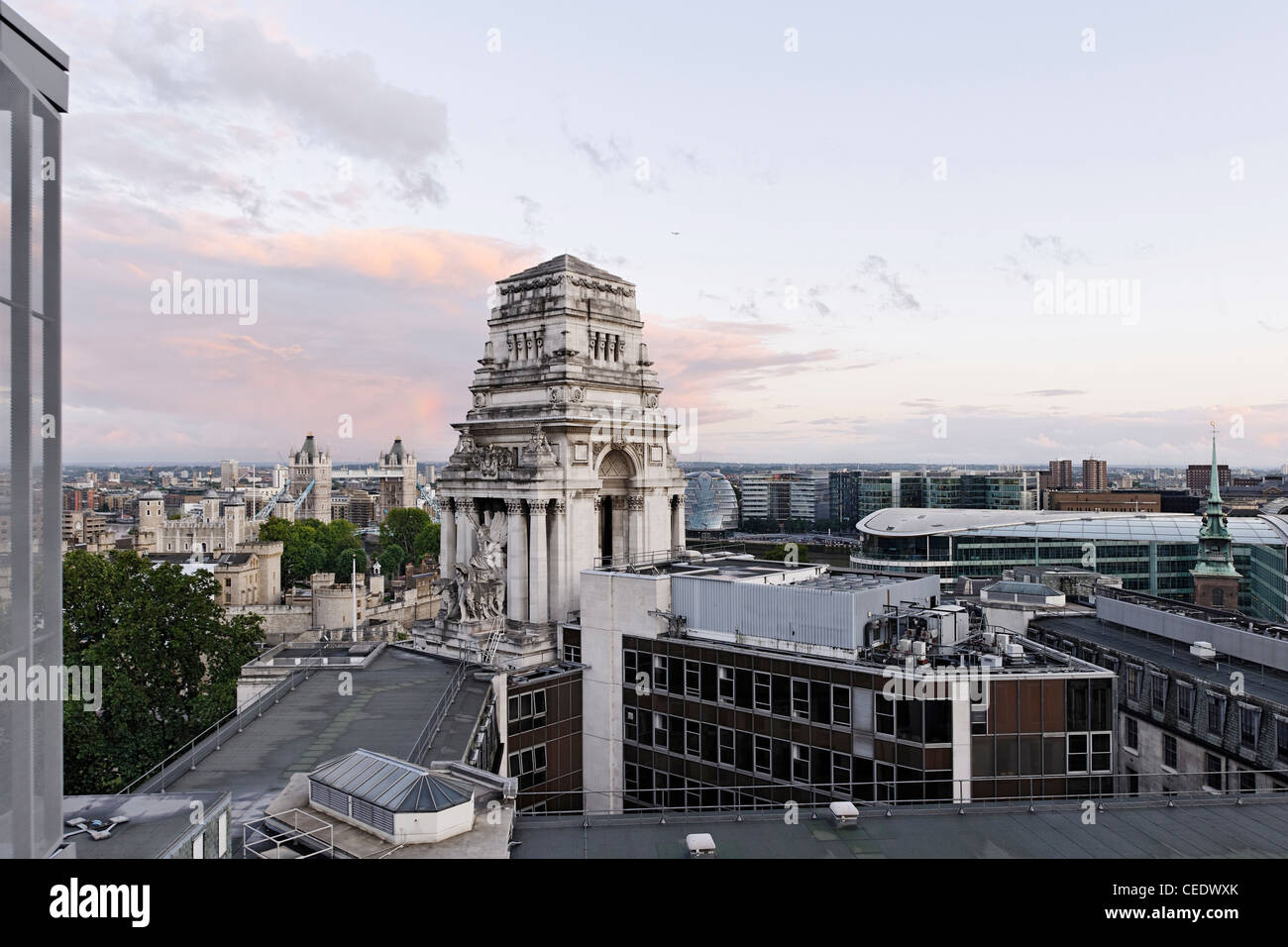 View of Trinity House, Jewel House in the Tower of London, roof terrace ...