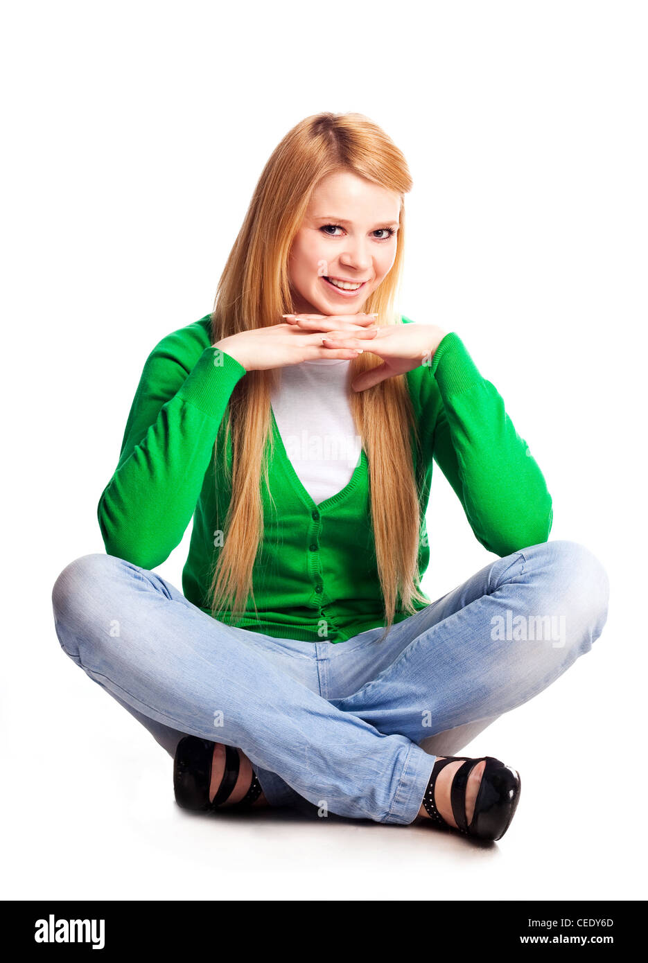 happy beautiful student, isolated against white Stock Photo - Alamy