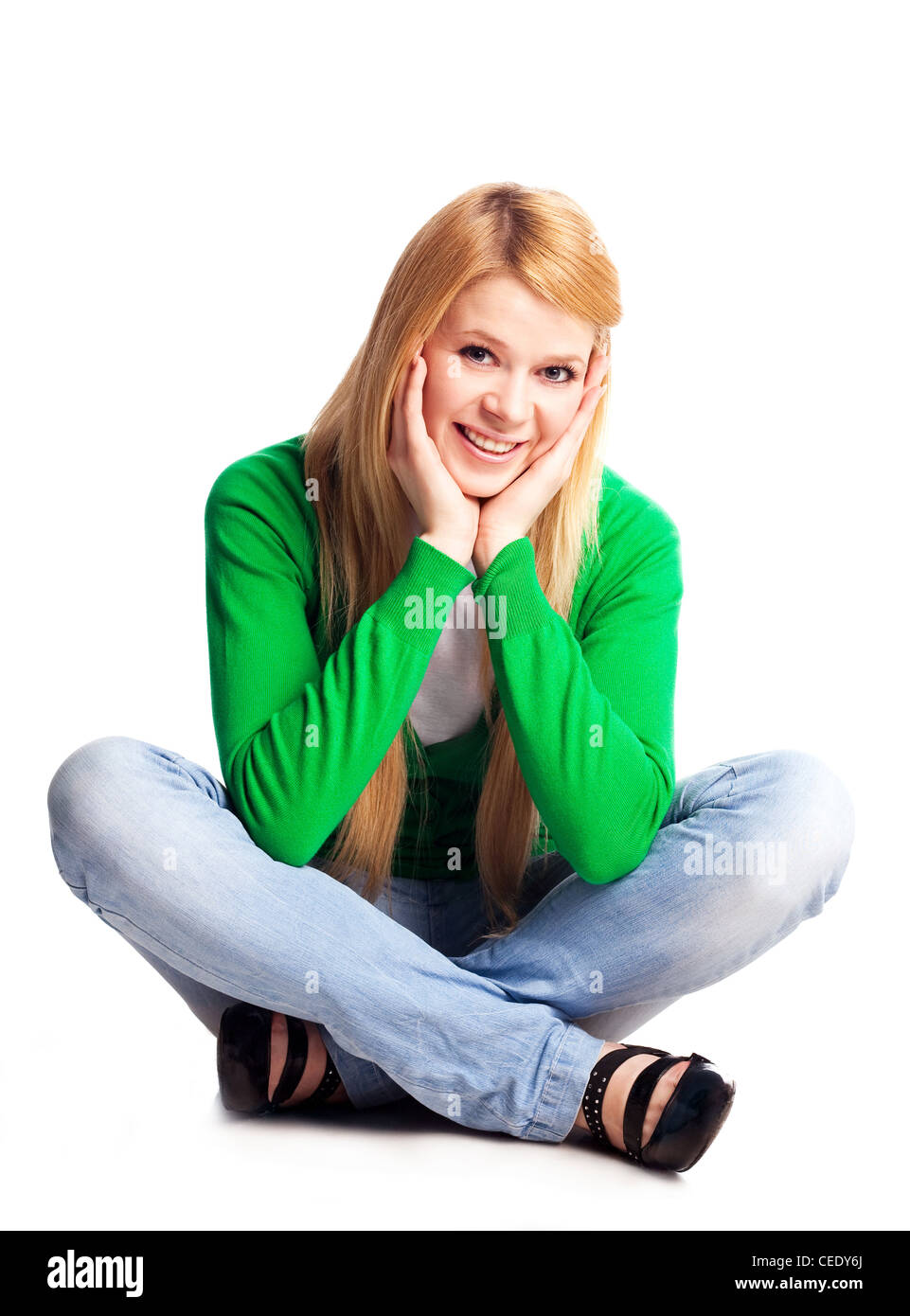 happy beautiful student, isolated against white Stock Photo - Alamy