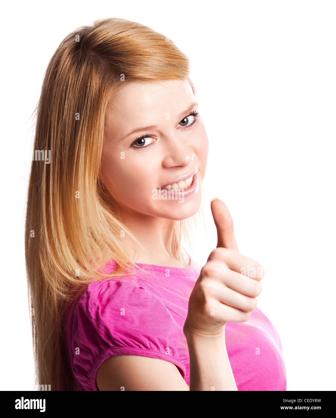 happy beautiful student, isolated against white Stock Photo - Alamy