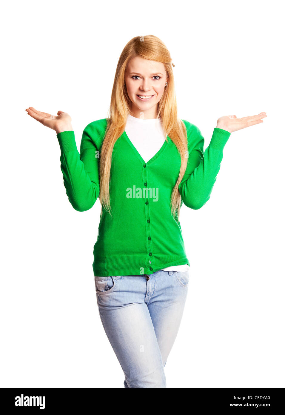 happy beautiful student, isolated against white Stock Photo - Alamy
