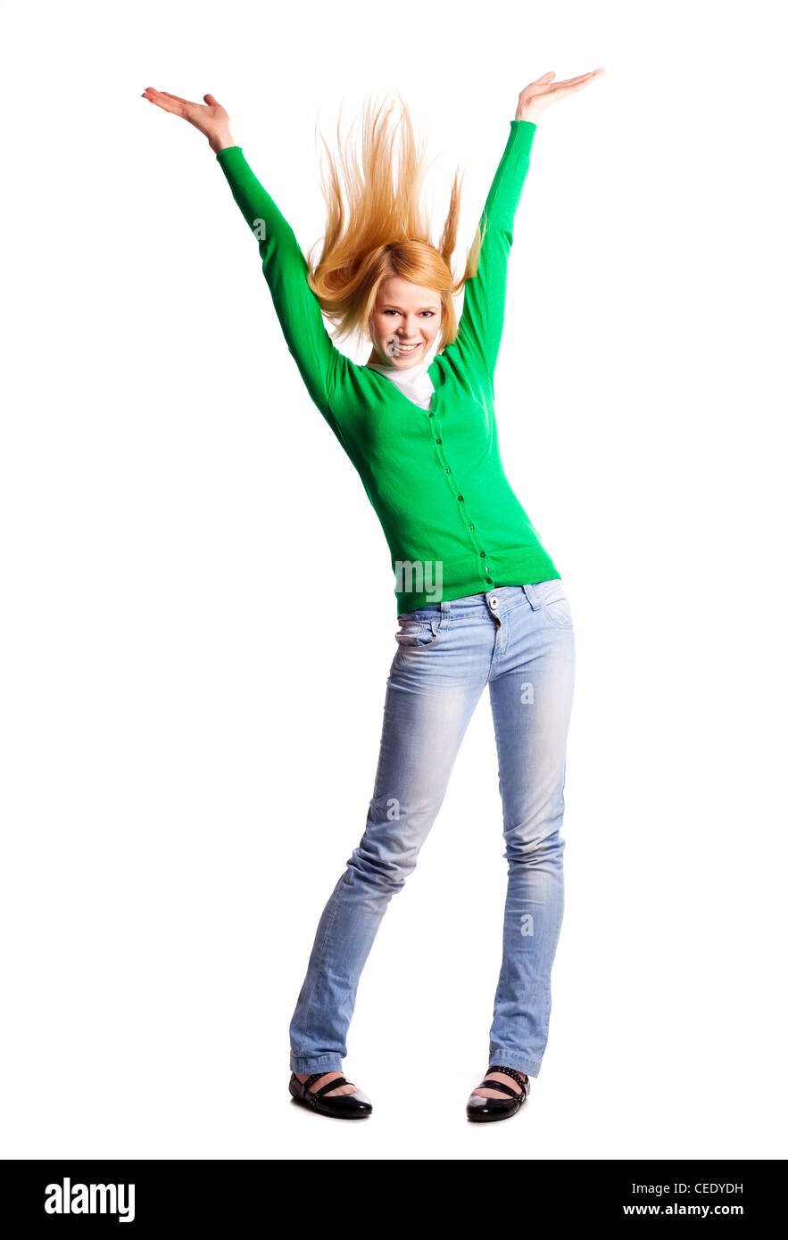 happy beautiful student, isolated against white Stock Photo - Alamy