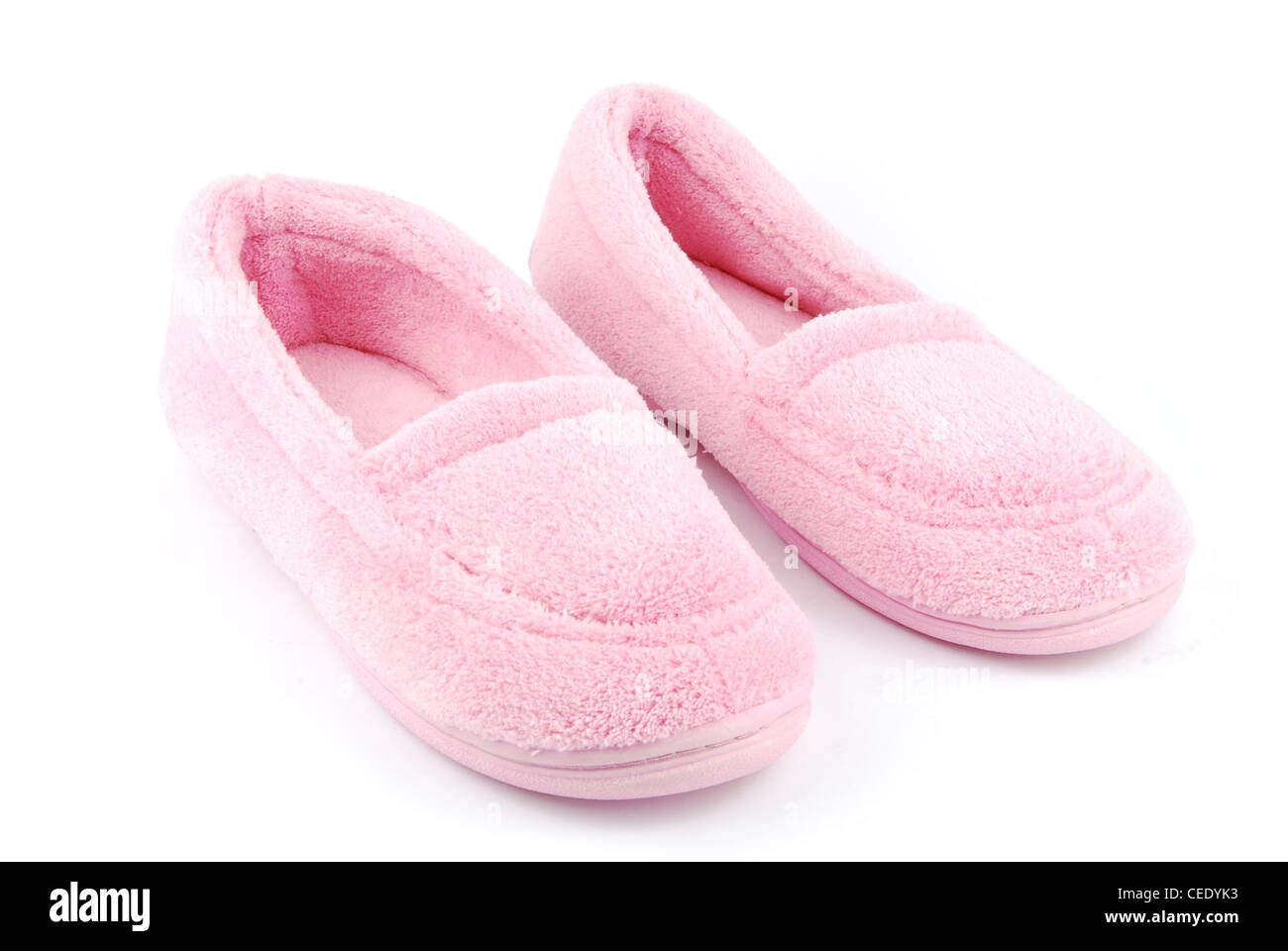 lady pink slippers isolated on white background Stock Photo - Alamy