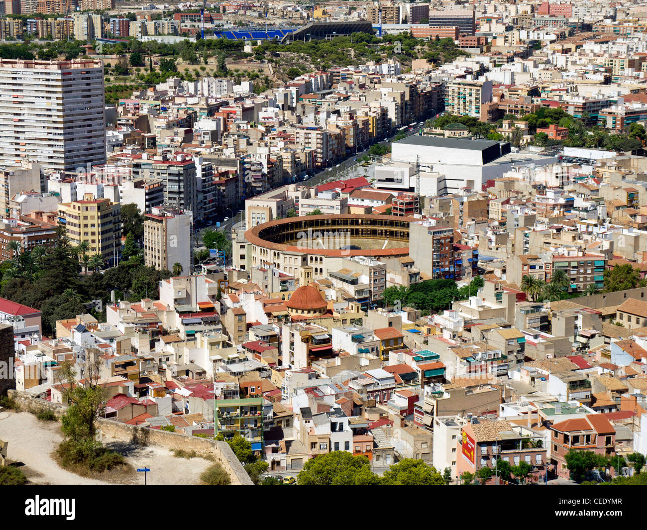 View of Alicante, Spain, from the top of Santa Barbara Castle ...