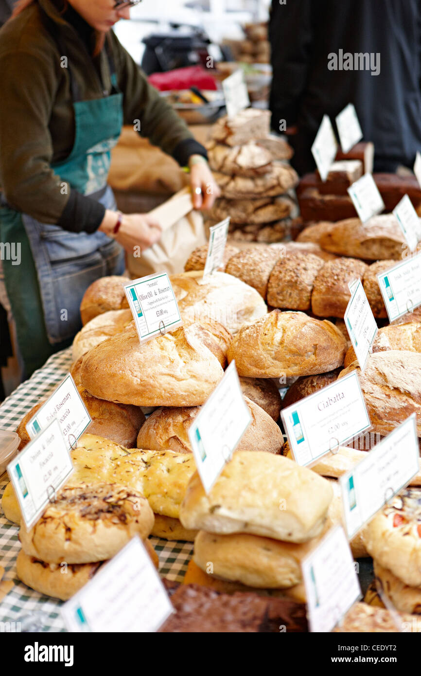 bread stall Richmond farmers market Stock Photo - Alamy