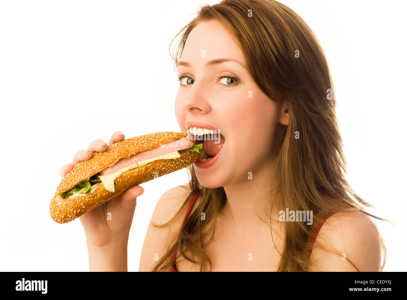 Woman Eating Hot Dog Woman Eating Hot Dog Vector Cartoon Clipart