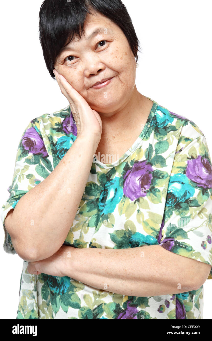 asian woman on white background Stock Photo - Alamy