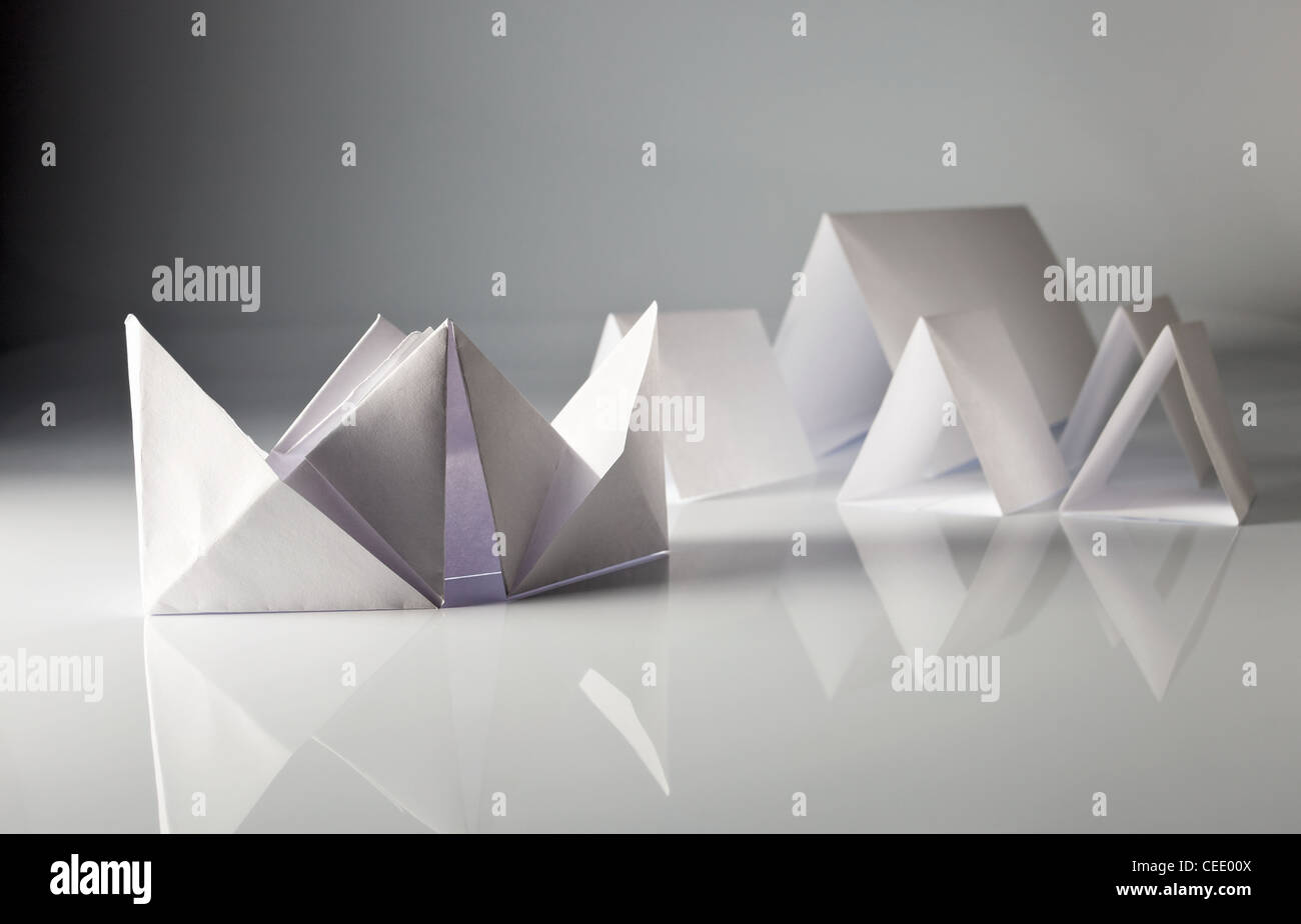 origami on a white reflexive background Stock Photo - Alamy