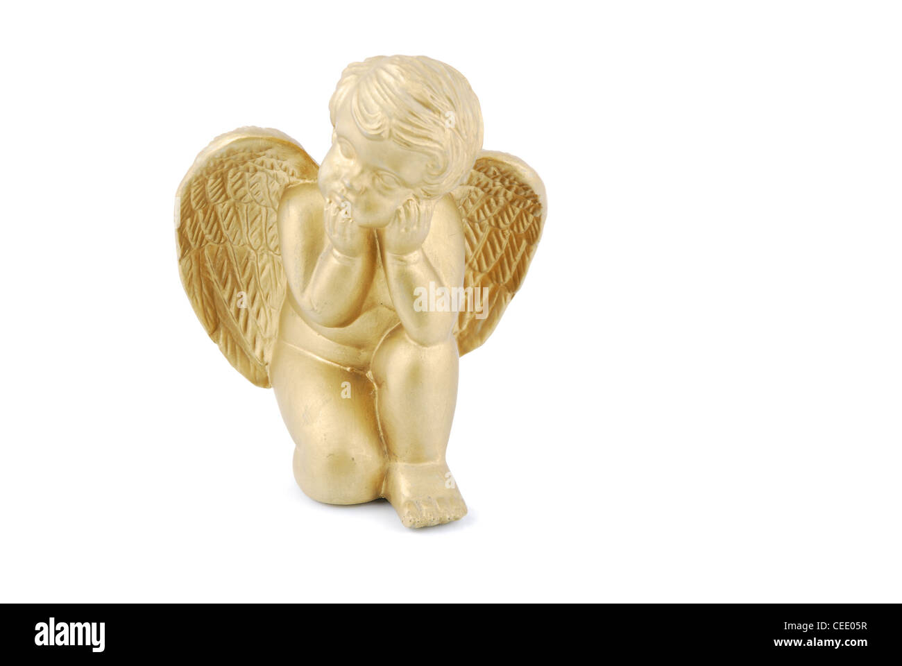 beautiful golden angel isolated on white background Stock Photo - Alamy