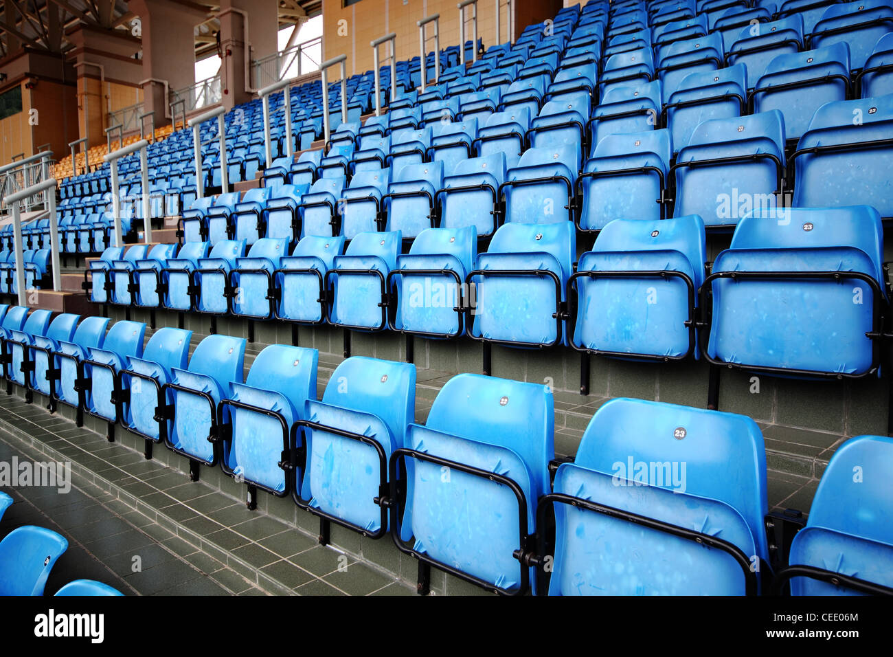 Blue Seats On Stadium Stock Photo - Alamy