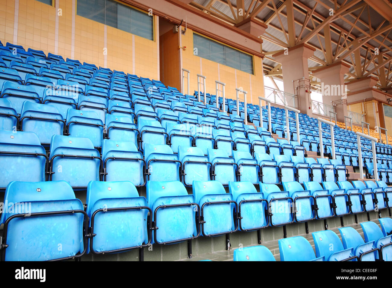 Blue Seats On Stadium Stock Photo - Alamy