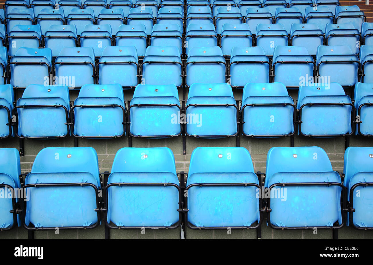 Blue Seats On Stadium Stock Photo - Alamy