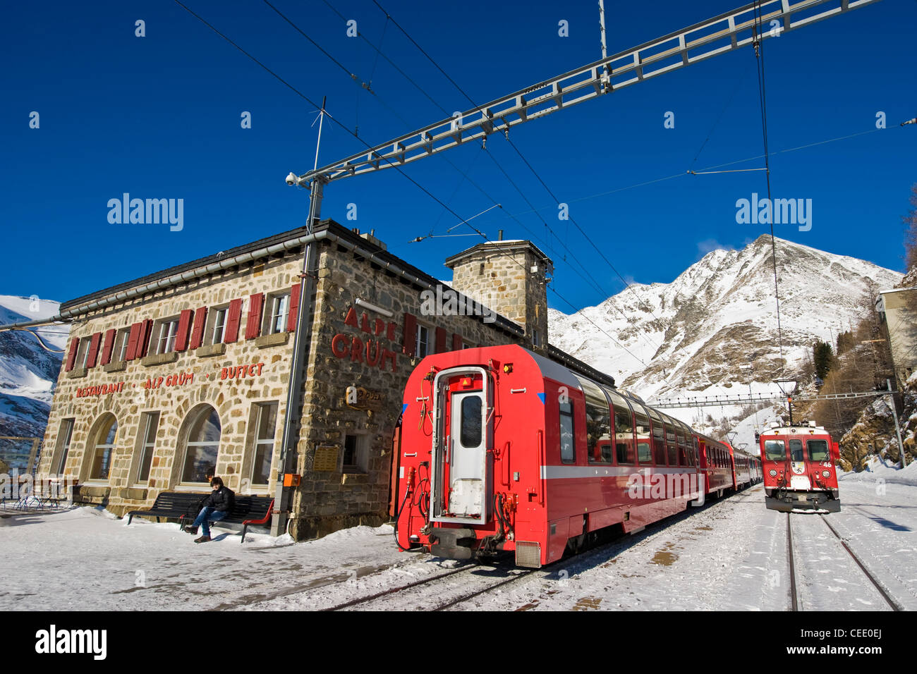 Alp Grum, Bernina express, Switzerland Stock Photo - Alamy