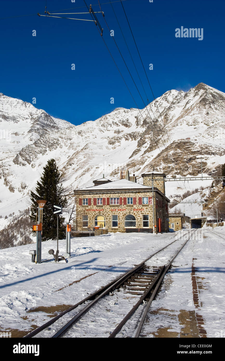 Alp Grum resort, Bernina express, Switzerland Stock Photo - Alamy