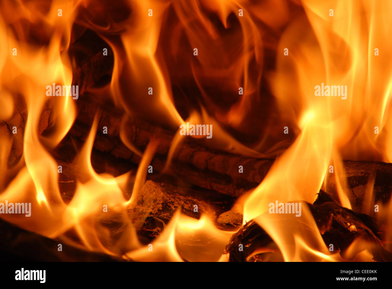 Orange flames burning Stock Photo - Alamy