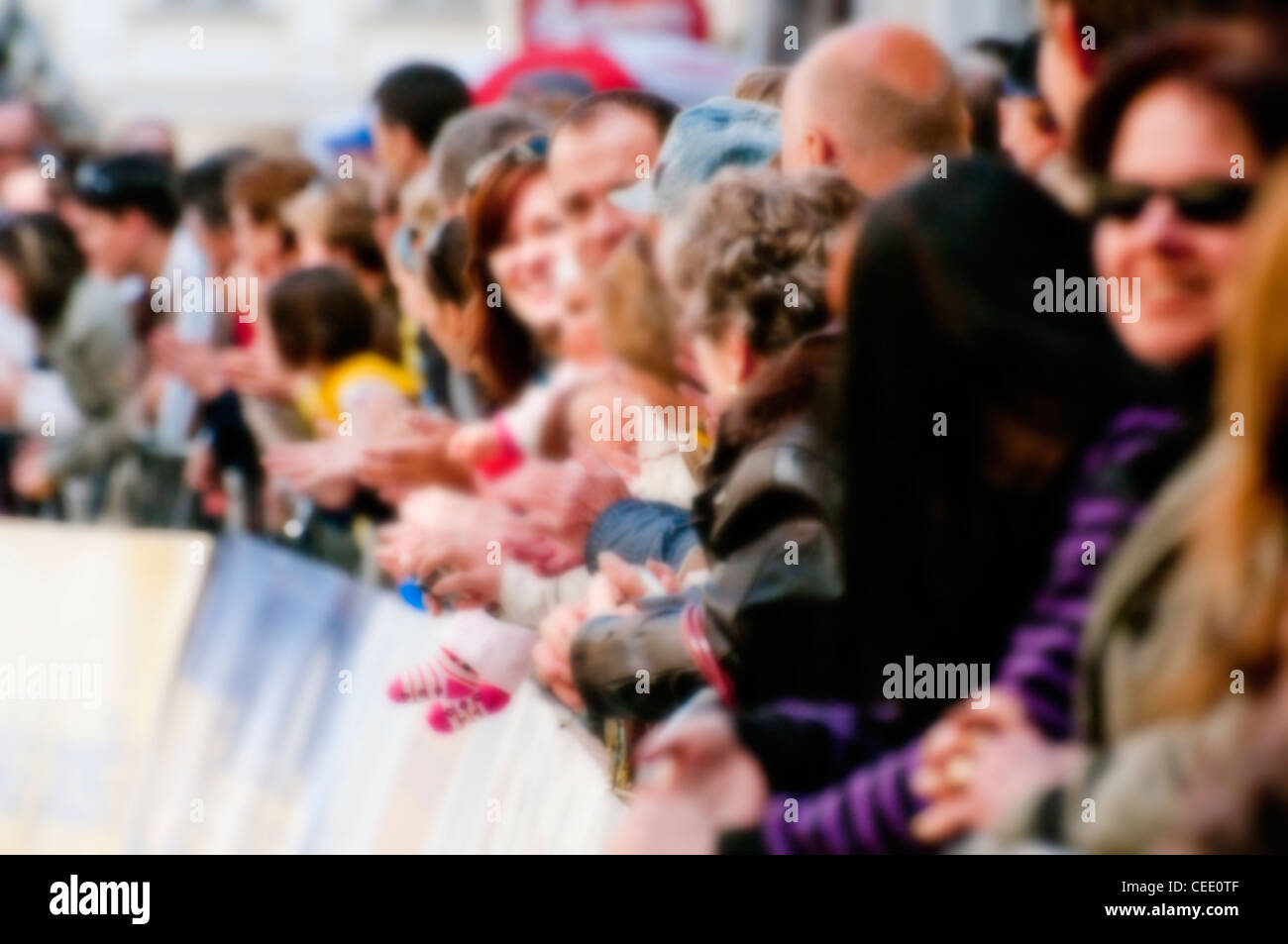 crowd of people observing an event, blurred Stock Photo - Alamy