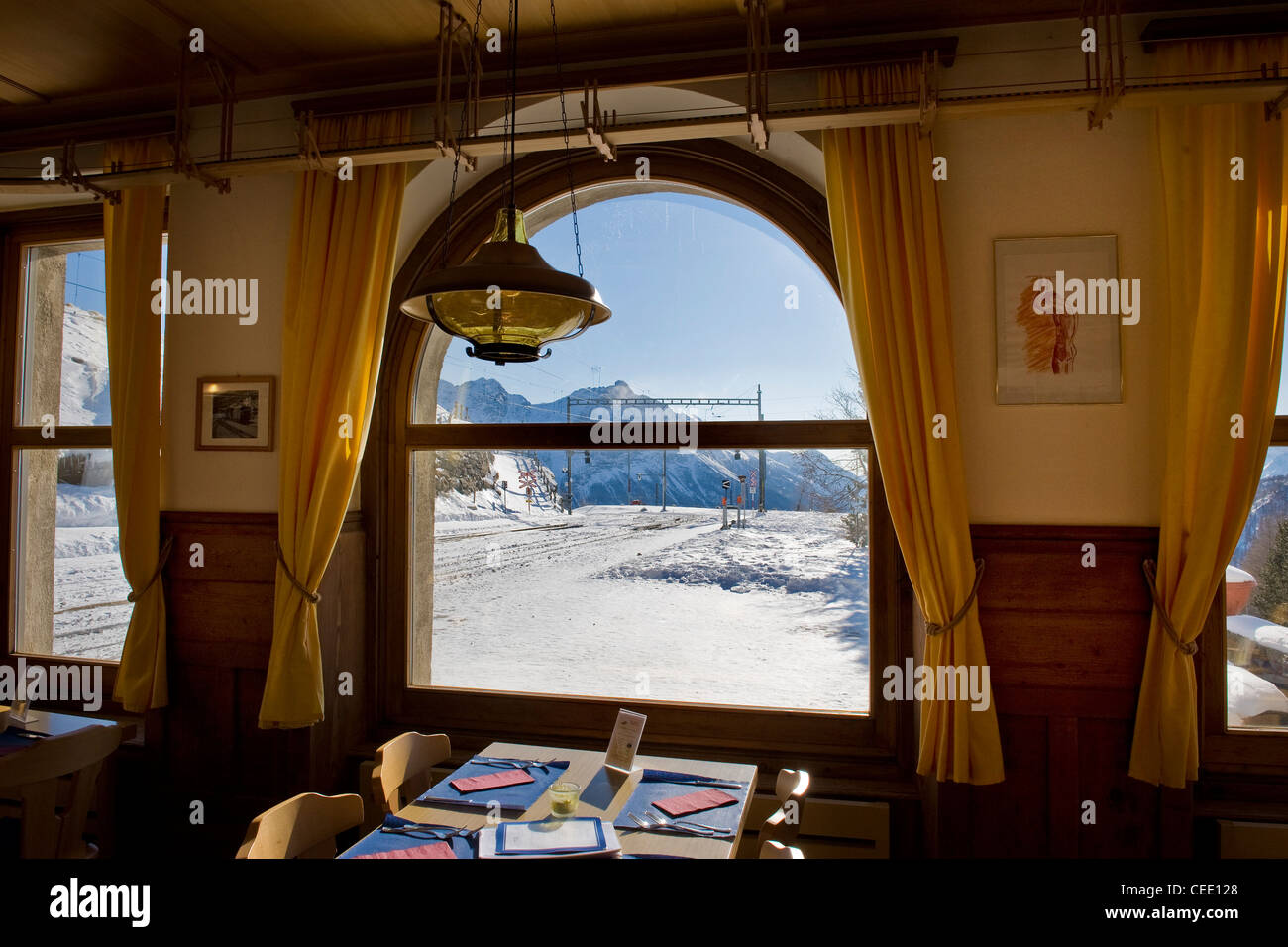 Alp Grum resort, Bernina express, Switzerland Stock Photo - Alamy