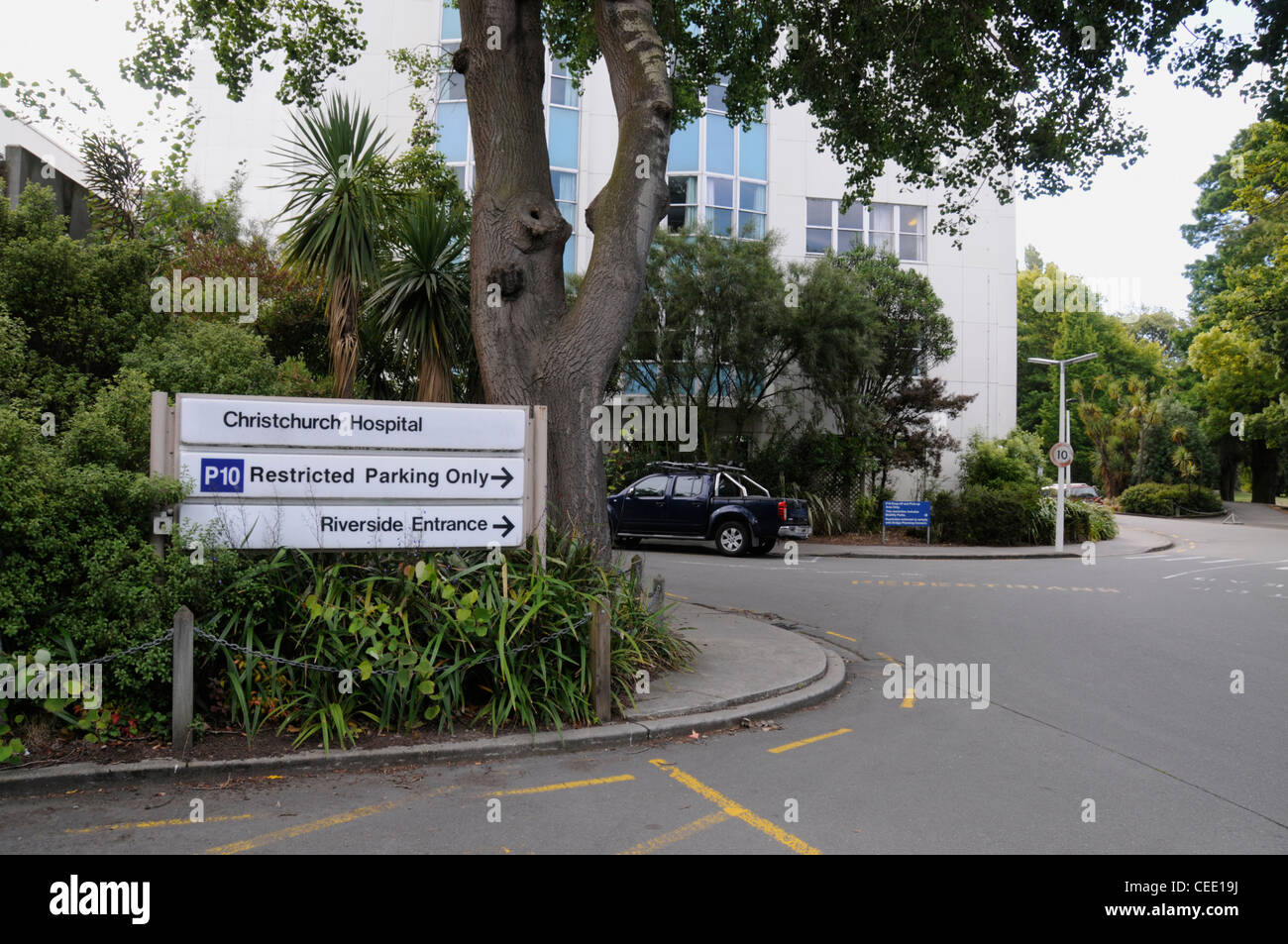 The main entrance to the Christchurch public hospital in Christchurch ...