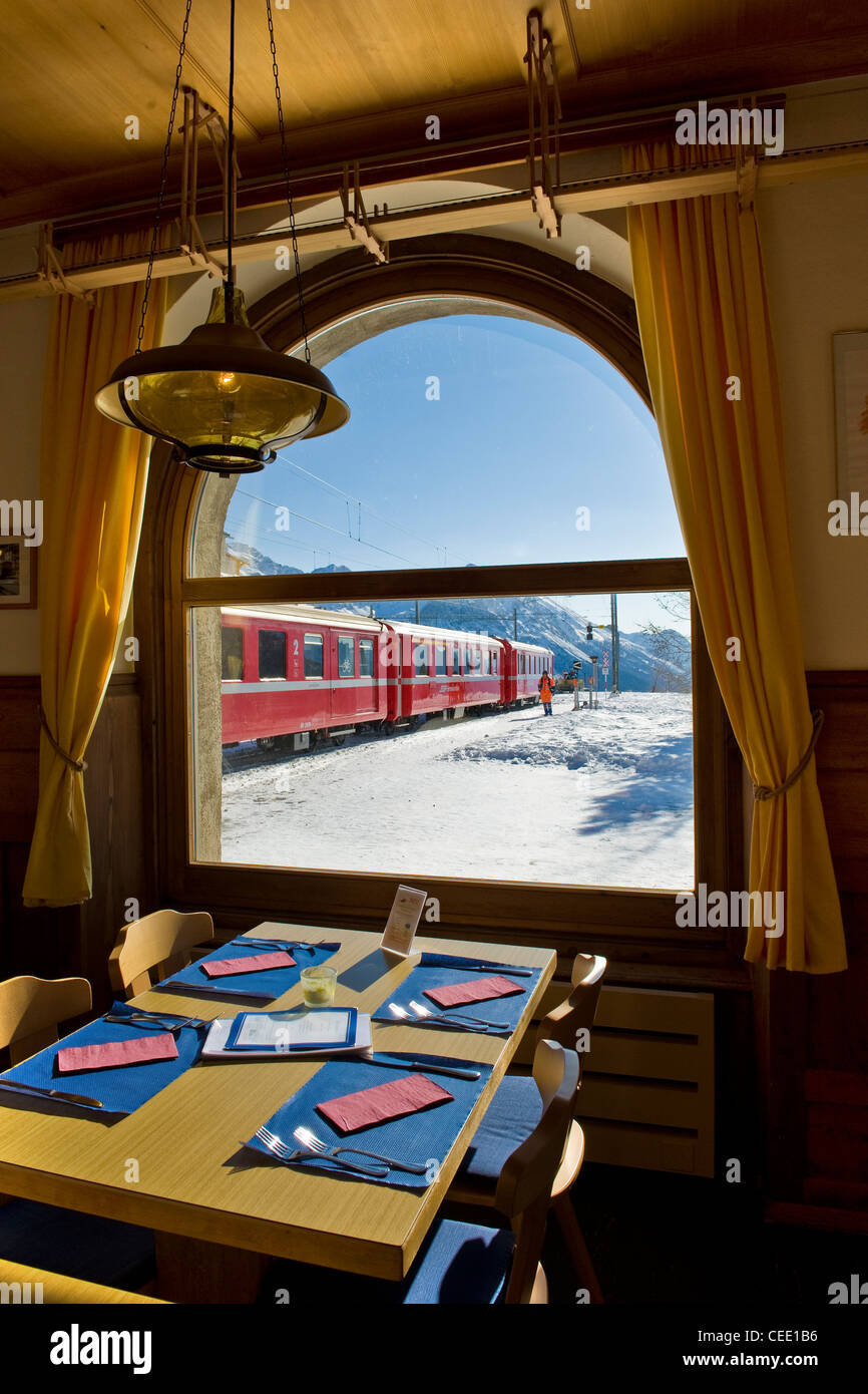 Alp Grum resort, Bernina express, Switzerland Stock Photo - Alamy