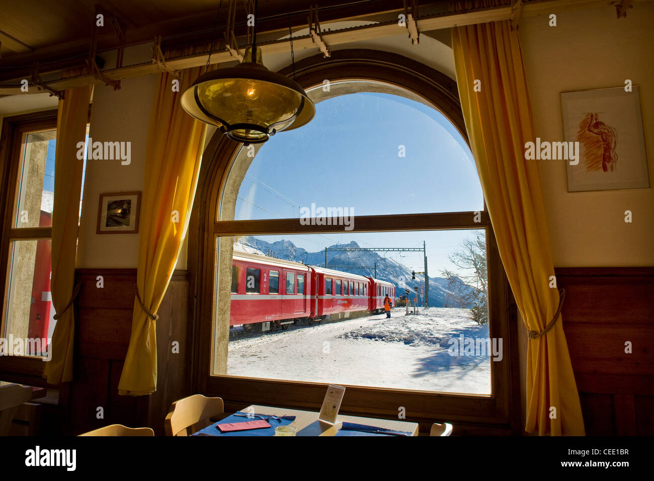 Alp Grum resort, Bernina express, Switzerland Stock Photo - Alamy