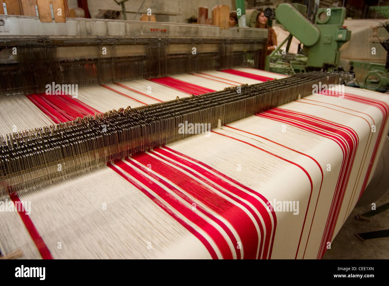 Traditional weaving in the small French town of Oloron, France Stock ...