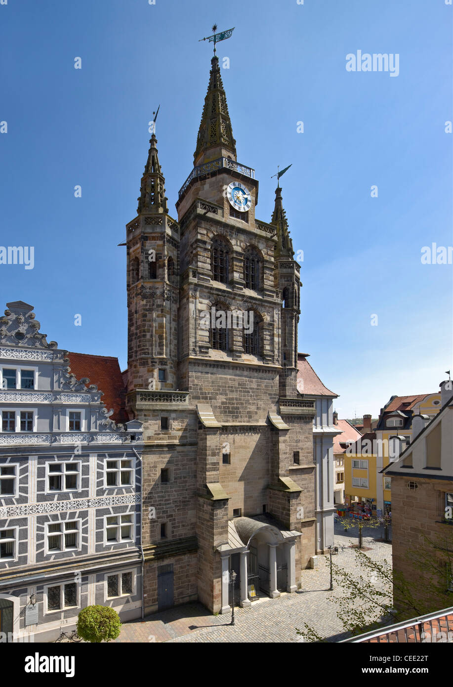 Ansbach, Evangelisch-Lutherische Stadtpfarrkirche St. Gumbertus Stock ...