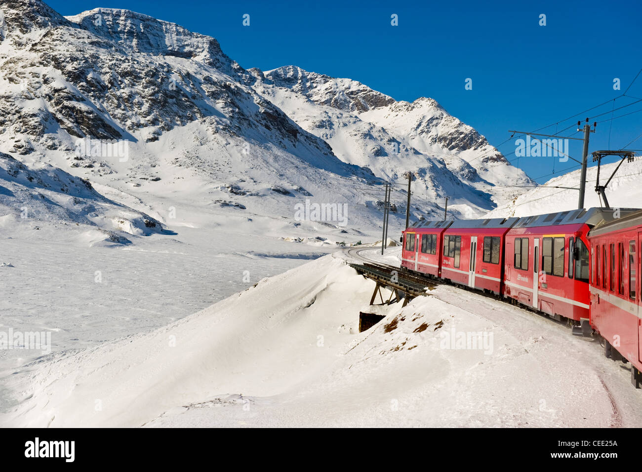 Bernina pass, Bernina express, Switzerland Stock Photo - Alamy