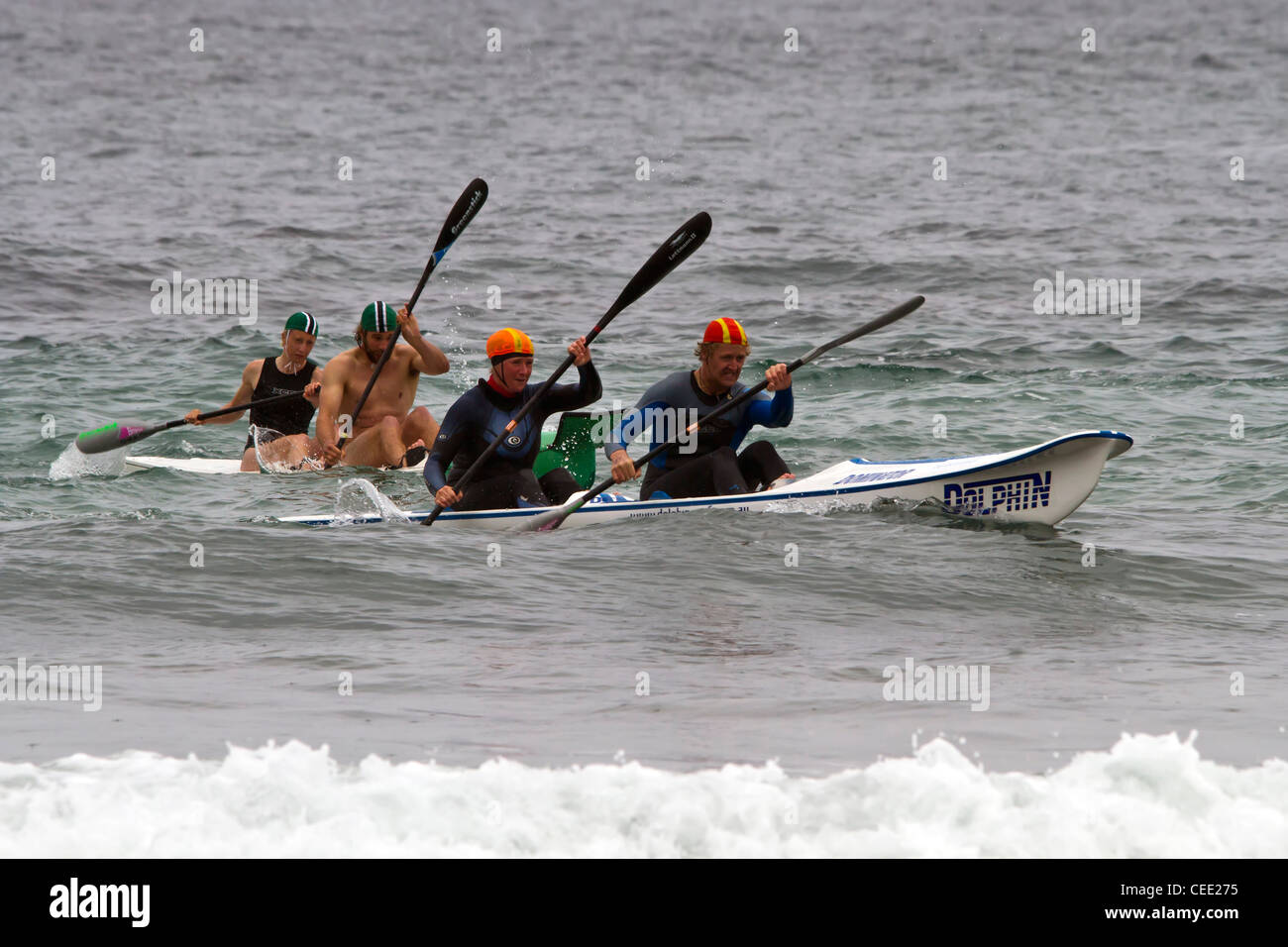 canoe race in Cornwall Stock Photo - Alamy