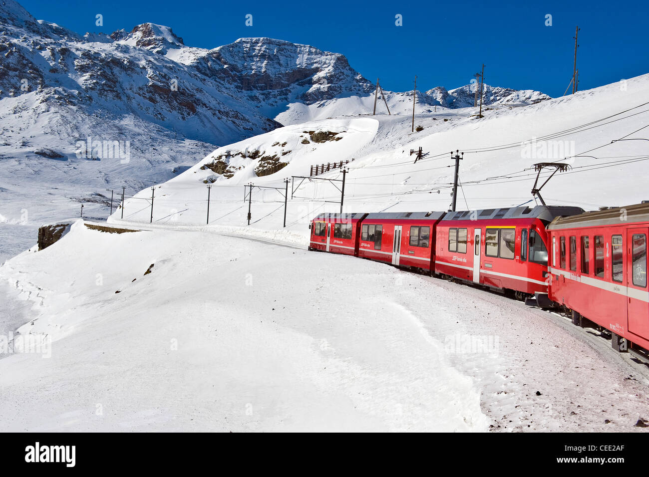 Bernina pass, Bernina express, Switzerland Stock Photo - Alamy