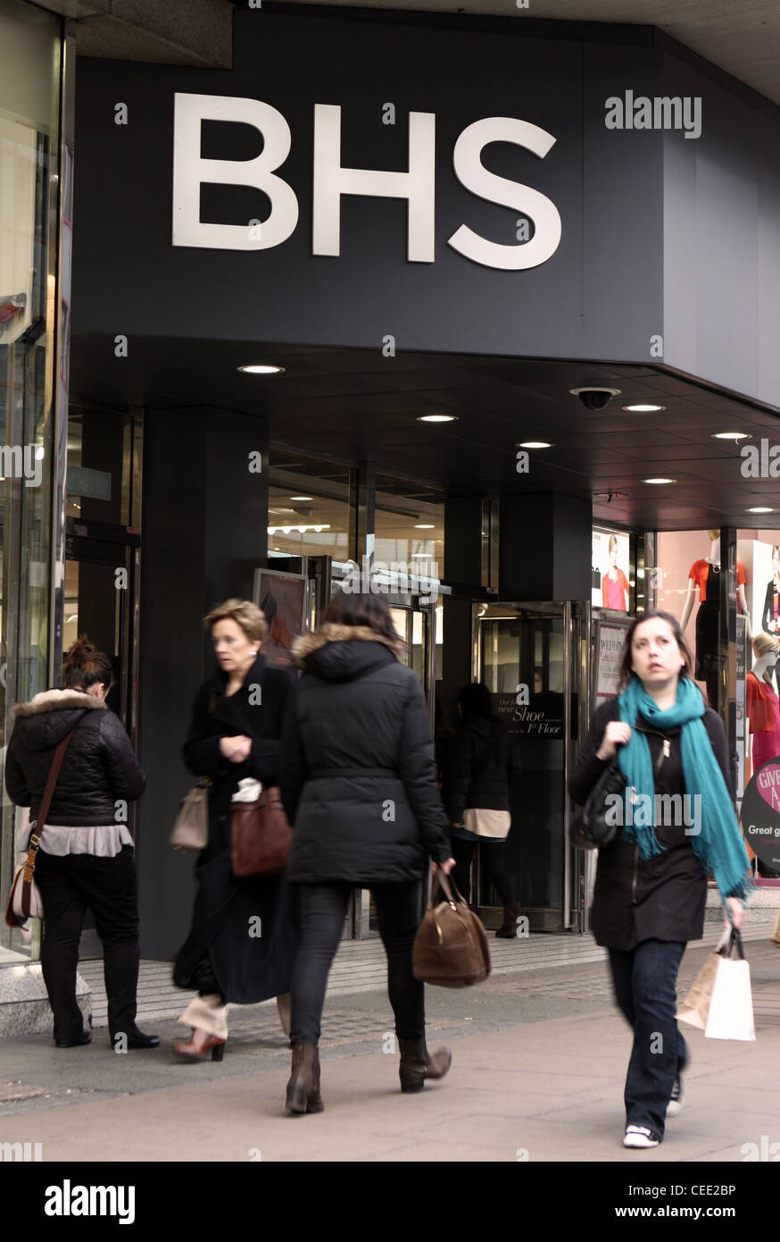 The BHS store in Oxford Street, London, with people entering and ...