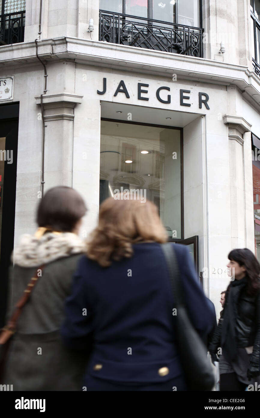 The entrance to the Jaeger store in Oxford Street, London, with people ...