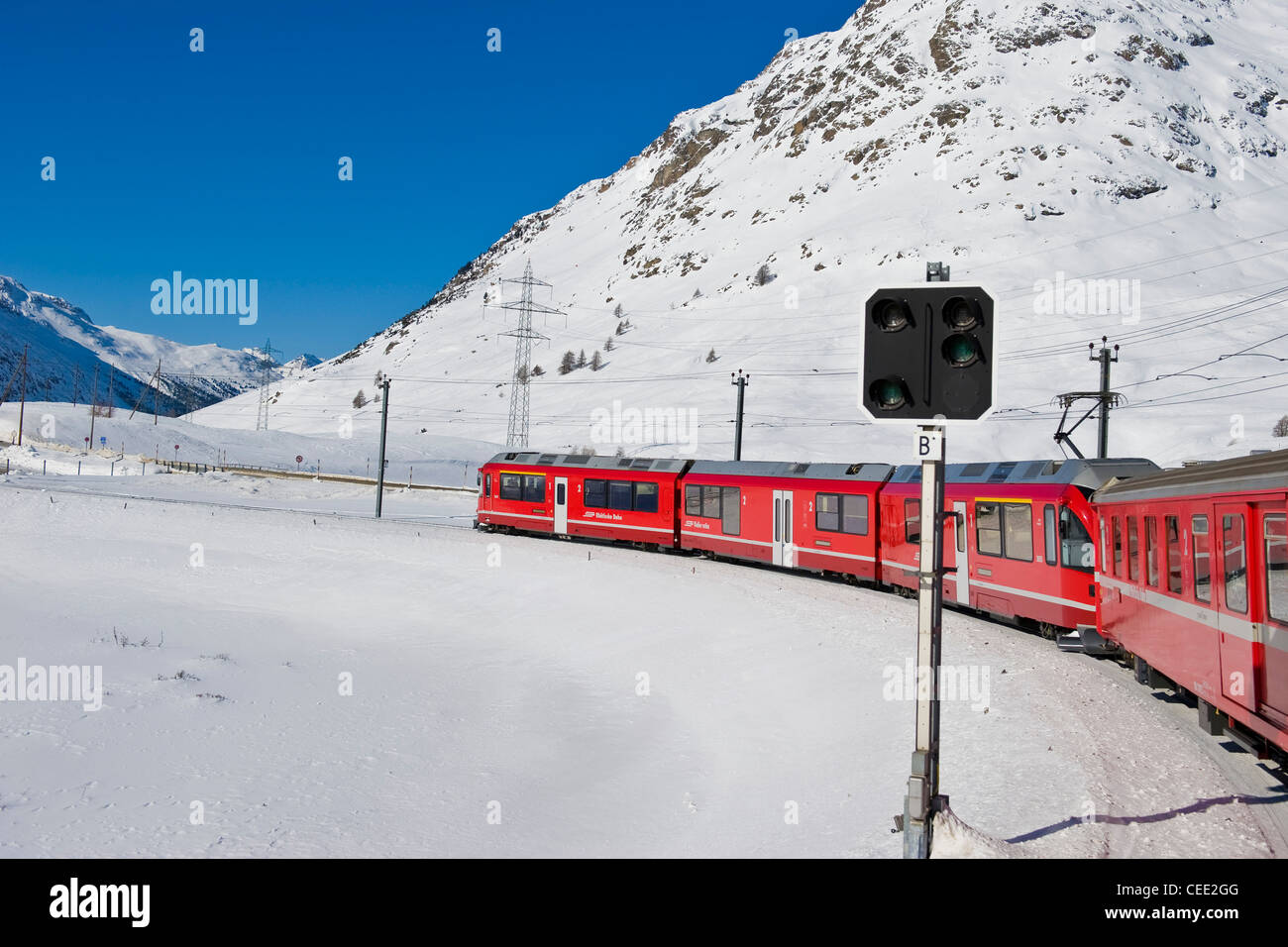 Bernina pass, Bernina express, Switzerland Stock Photo - Alamy