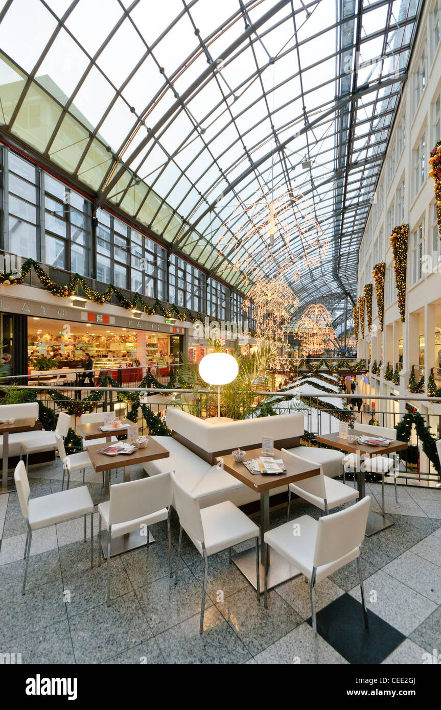 Cafe in the Goethe-Galerie shopping center, Jena, Thuringia, Germany ...