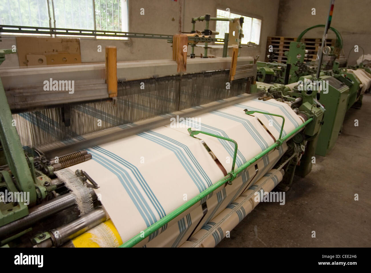 Traditional weaving in the small French town of Oloron, France Stock ...