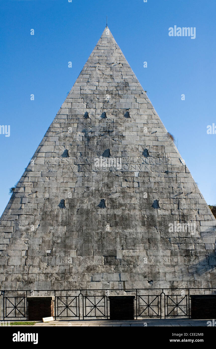 Caius Cestius's Pyramid seen from Non-Catholic Cemetery, Rome, Latium ...