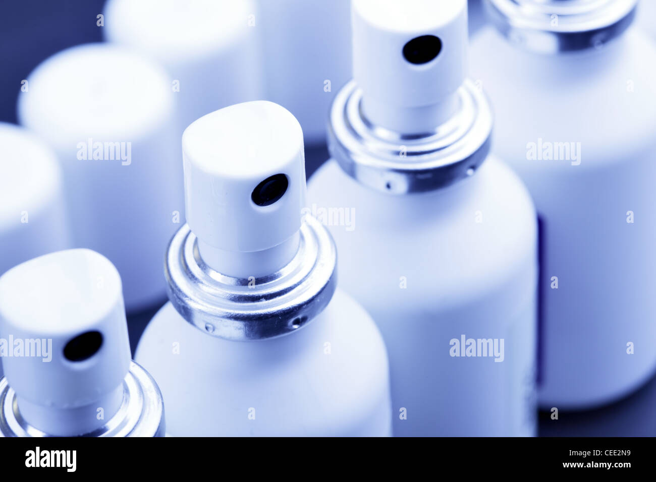 Many spray cans with drugs close up Stock Photo - Alamy
