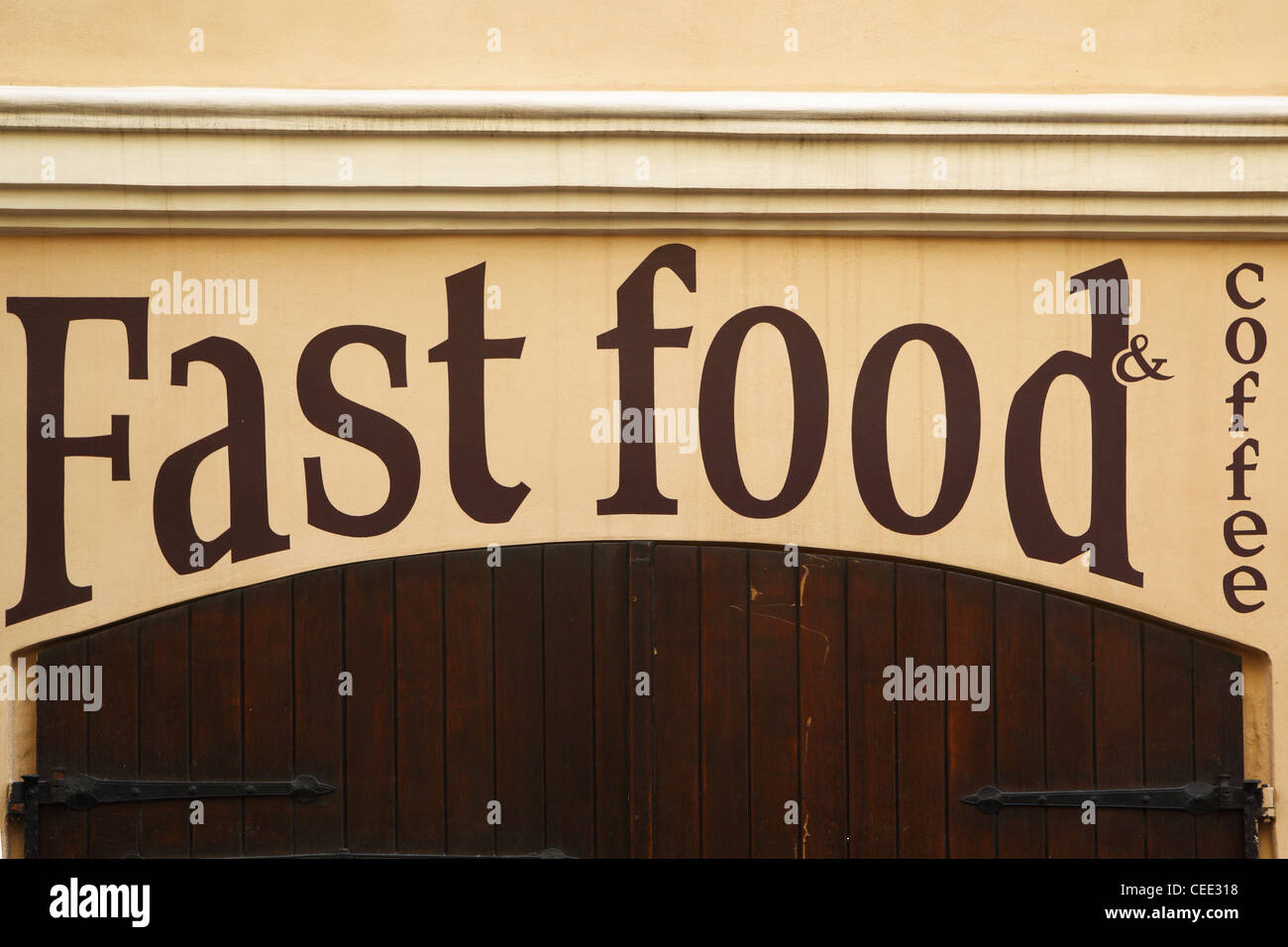 Stop fast food - Gate of closed fast food cafe closeup Stock Photo - Alamy