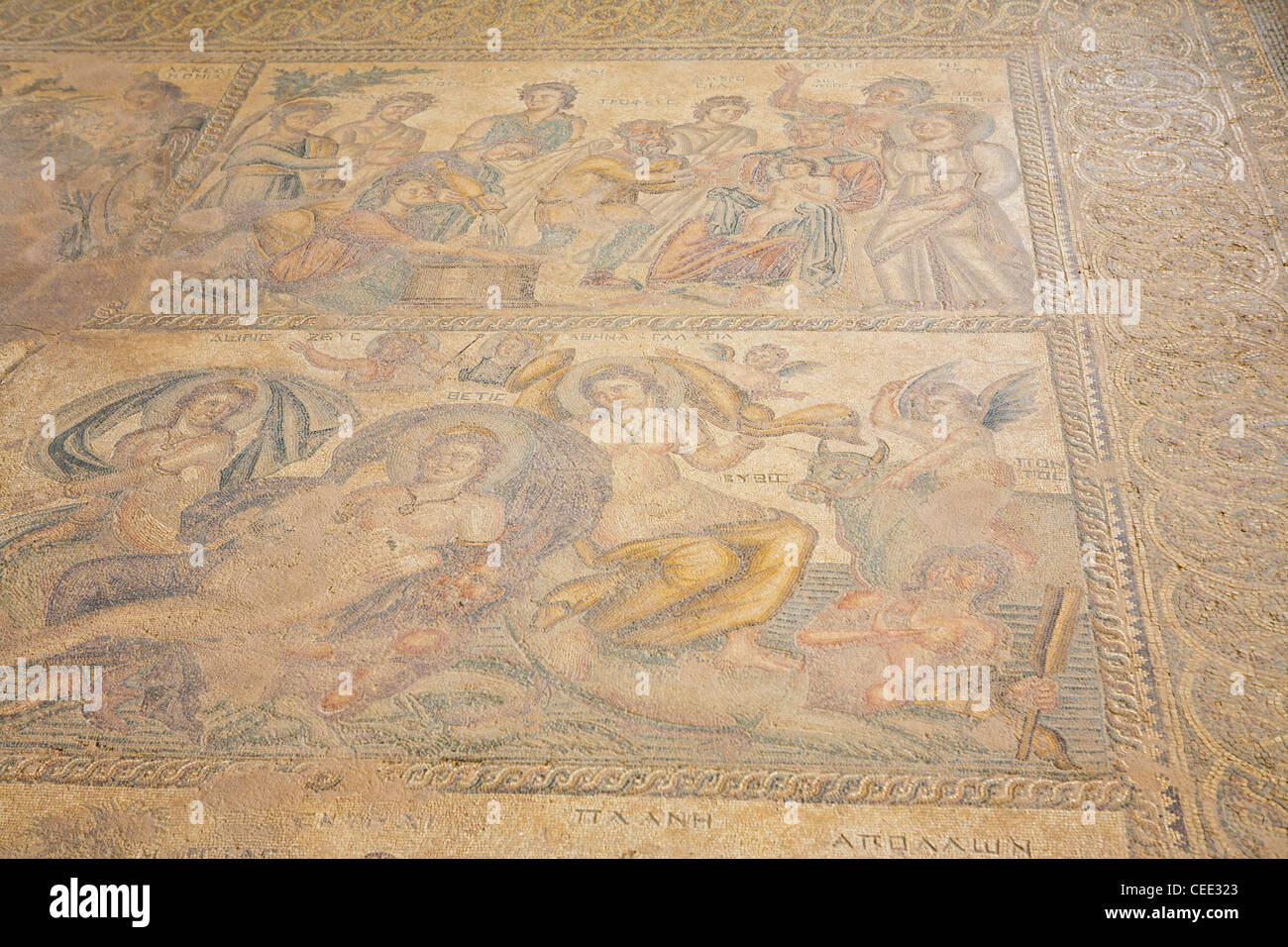 mosaics in the House of Theseus House of Dionysus, Tombs of the kings ...