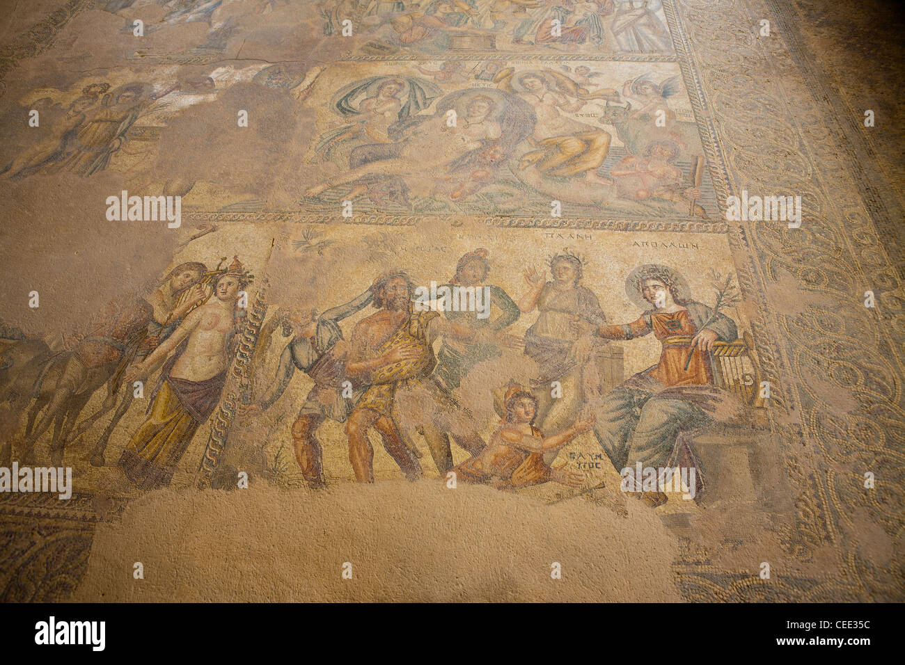 mosaics in the House of Theseus House of Dionysus, Tombs of the kings ...
