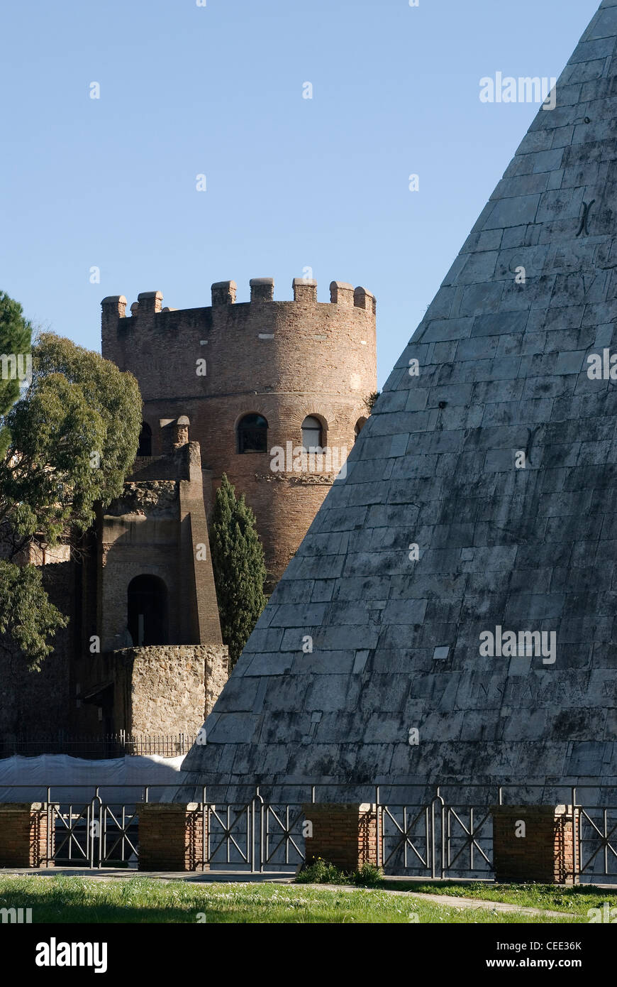 Caius Cestius's Pyramid seen from Non-Catholic Cemetery, Rome, Latium ...
