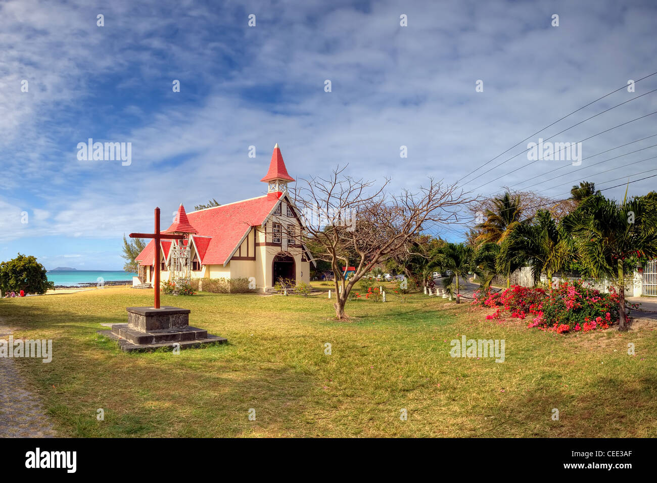 Red church mauritius hi-res stock photography and images - Alamy