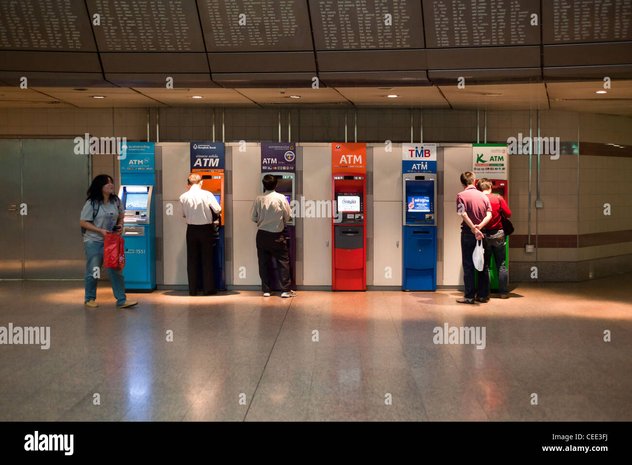 ATM Bank Machines Hualamphong Bangkok Thailand Stock Photo - Alamy